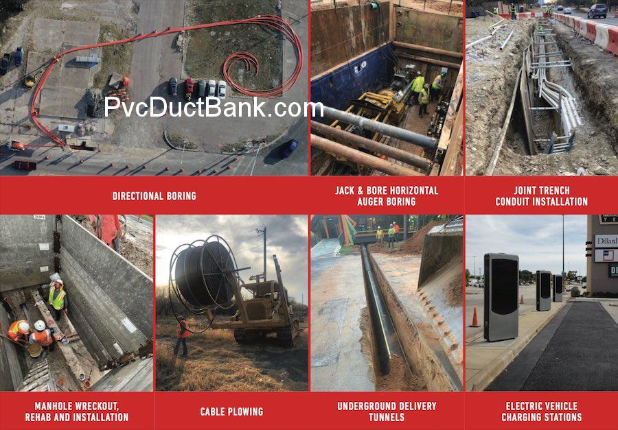 Sewer Drain Line Boring - PVC Duct Bank